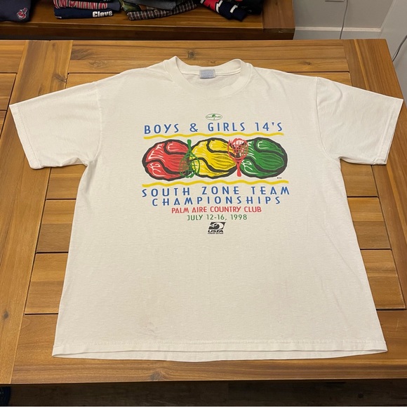 Vintage | Shirts | Vintage 9s Usta Tennis Ball Racket Florida ...